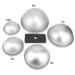 6 Inch Dome Cake Pan, Football Cake Pan, Hemisphere Cake Mold, DIY 3D Soccer Cake Pan, Aluminum Alloy Cake Molds Nonstick Baking Tools