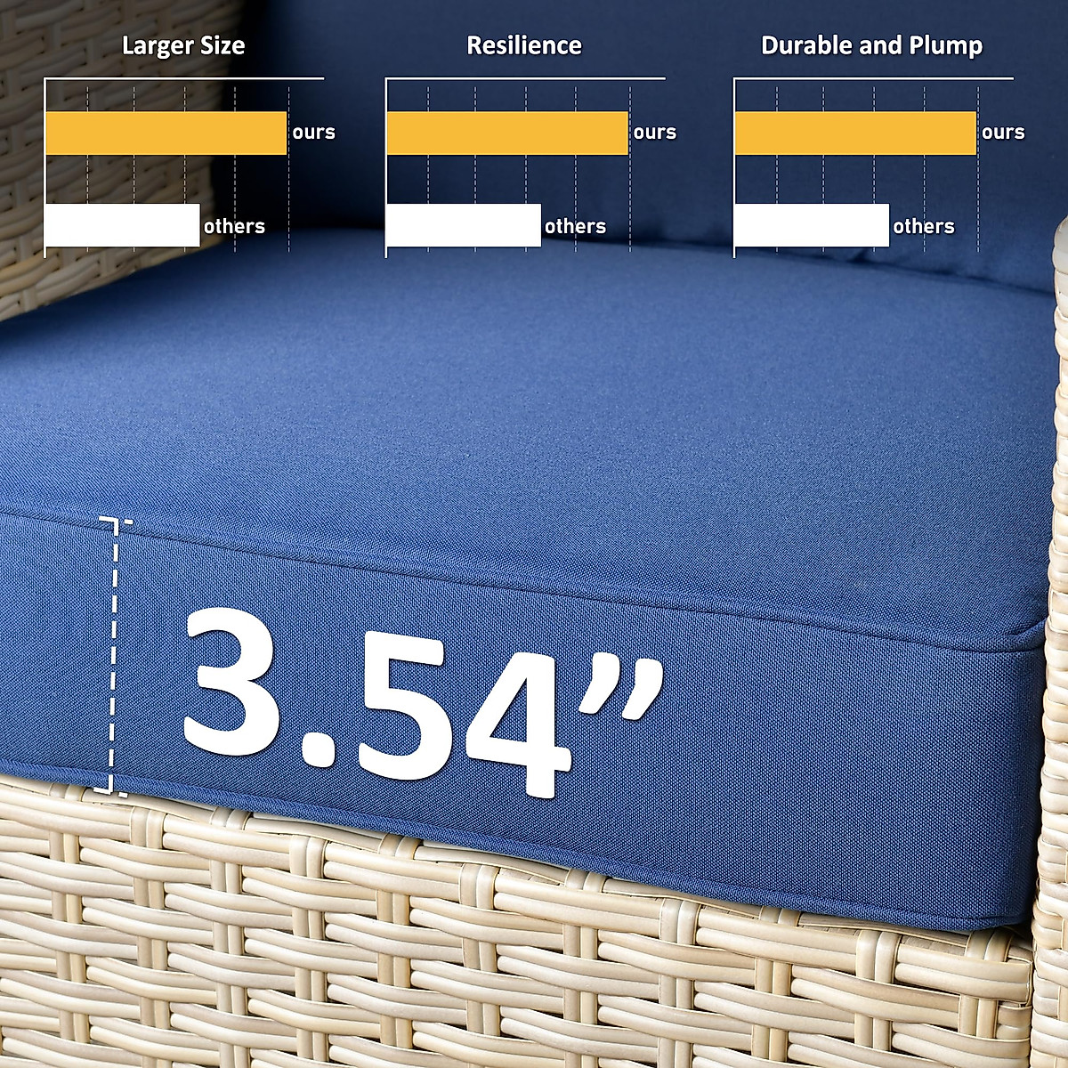 CAODOC Wicker Patio Furniture Set,8 Pieces Modern Outdoor Conversation Set Sectional Sofa with Cushion and Ottomans for Garden, Poolside, Backyard