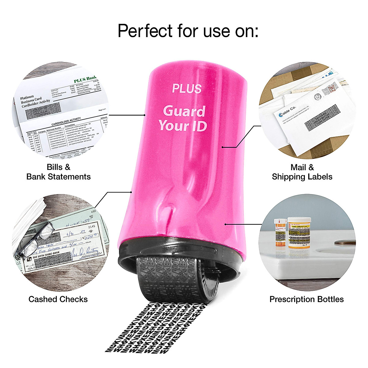 Guard Your ID Advanced Security Roller 2.0 Identity Theft Prevention Stamping Pink