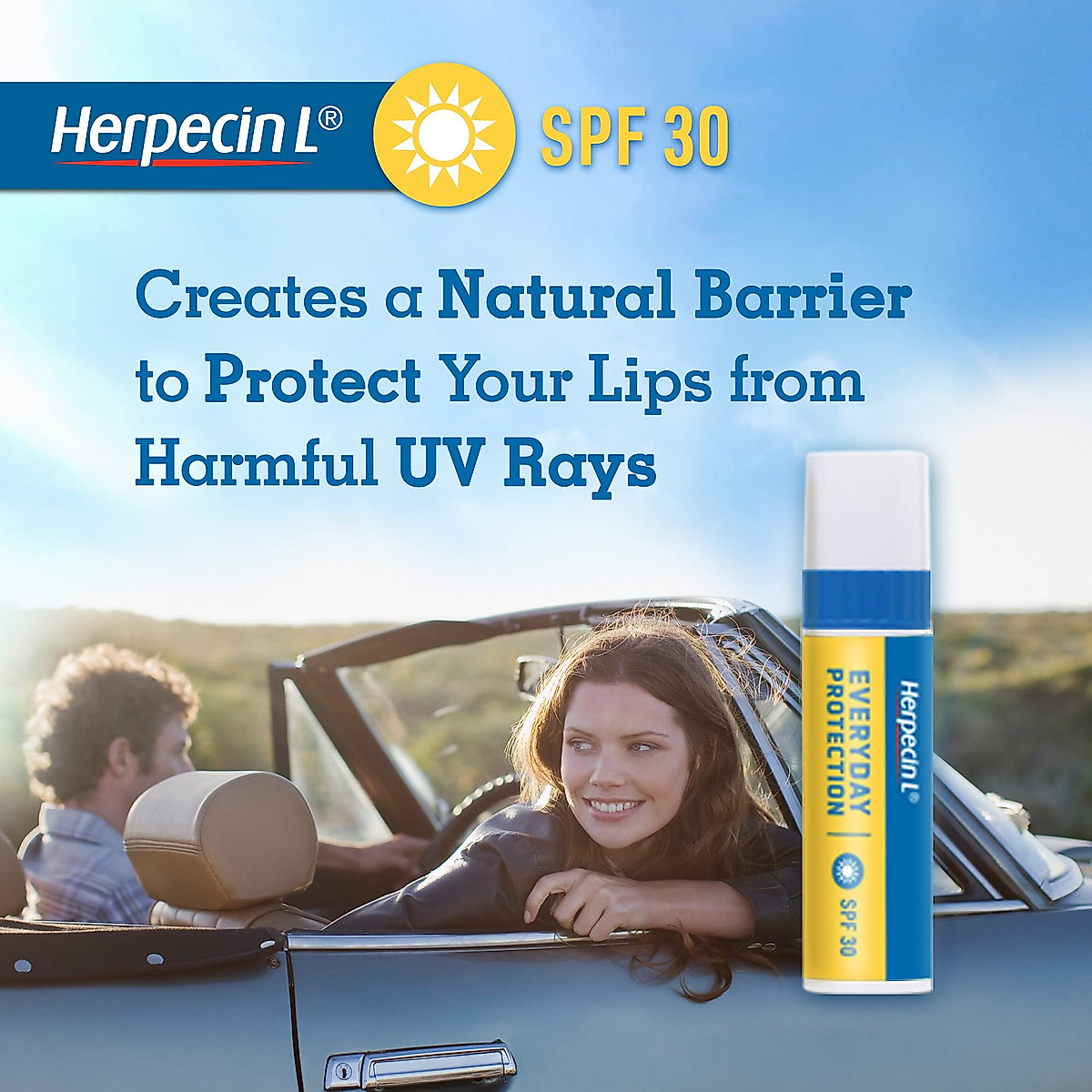 Herpecin L Lip Balm Stick 30 SPF 0.1 Ounce Tube Cold Sore Sun & Fever Blisters and Chapped Lips Relief Lip Balm with SPF30 and Lysine