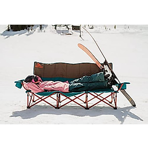 Kelty Lowdown Couch - 3 Person Capacity Camping Chair, Extra Large and Sturdy Bench for Campsites, Soccer Games, and Backyard Parties, with Cup Holders|Arm Rest, Polyester, Deep Lake/Fallen Rock