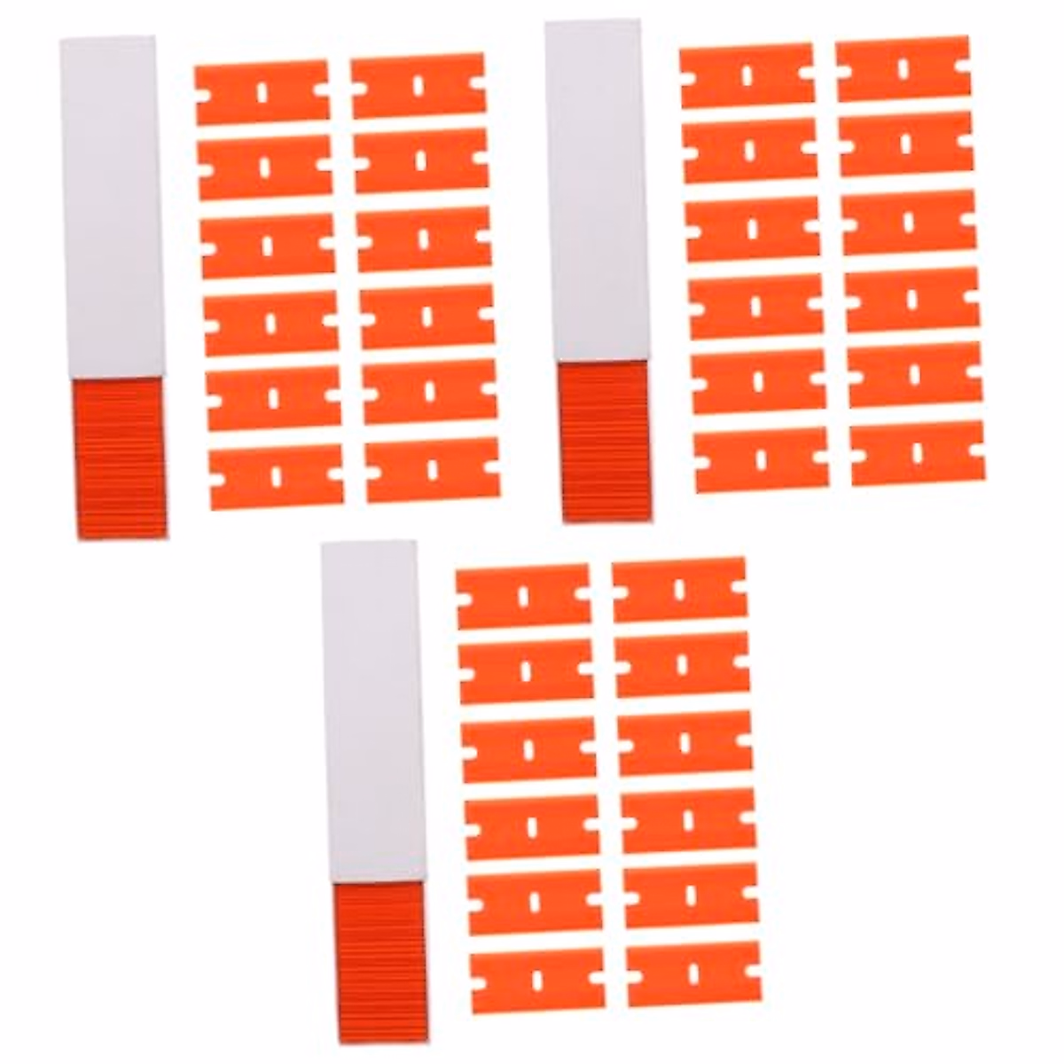 Amosfun 3sets Scraper Blade Tape Measure Holder Single Edge Scraper Baldes Sticker Remover Scraper Steel Blades for Cleaning Adhesive Remover for Cars Cleaning Scraper Plastic 100pcs*3