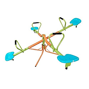 Veemuaro Kids Seesaw, 4 Seat 360 Degree Spinning Seesaw, Kids Outdoor Play Equipment, Metal Teeter Totter for Playground and Backyard (4 Seats)