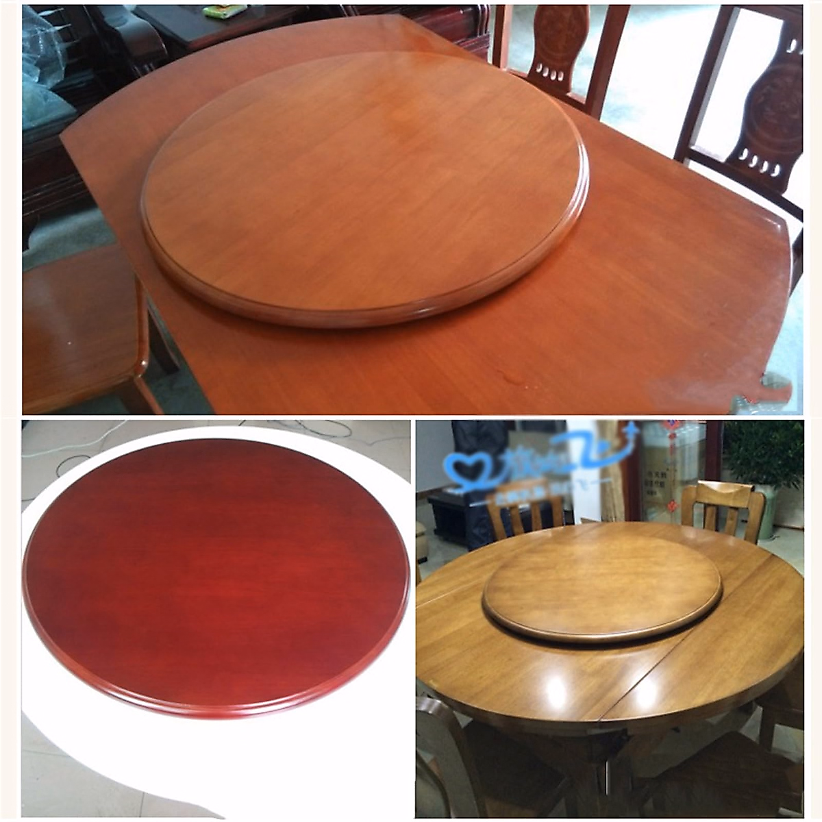 Lazy Susan For Dining Table Turntable Round Tabletop Rotating Serving Tray (Color : 70cm/28in, Size : Black)