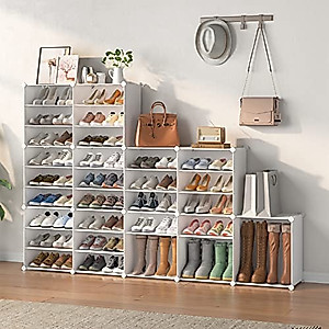 MAGINELS Shoe Rack Organizer 72 Pairs Shoe Cabinet Storage for Closet Living Room Bedroom Hallway, White
