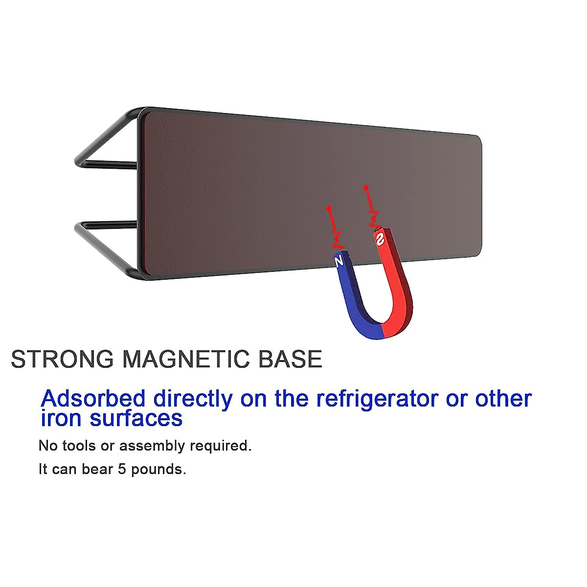 Magnetic Paper Towel Holder, Strong Magnet Paper Holder for Refrigerator, Heavy Duty Magnetic Shelf for Camper(2 Pack)