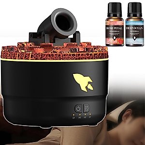 Cannon Blast Aroma Humidifier, Cannon Humidifier, Yellow Cane Humidifier, Creative Turret Colorful Crack Aroma Humidifier, Small Home Desktop Humidifier, Humidifier Quiet Flame Diffuser (Black)