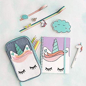 Yoobi White Unicorn Ballpoint 2-Pack Pens | Set of 2 | Fun, Trendy Writing for School, Desk, Work | Black Ink | 0.8mm Medium Tip (YOOB3192249)