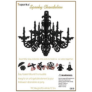 TUPARKA 2 Set Halloween Chandelier Decoration Halloween Haunted House Decoration Ceiling Hanging Decoration, Black