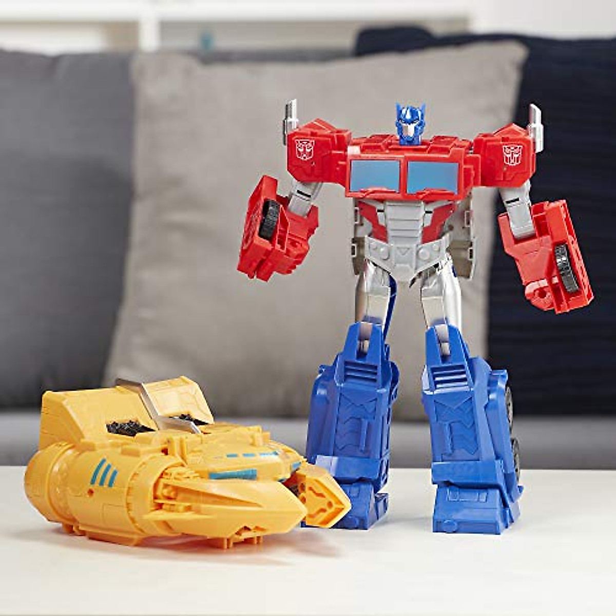 Transformers Toys Cyberverse Spark Armor Ark Power Optimus Prime Action Figure - Combines with Ark Power Vehicle to Power Up - for Kids Ages 6 & Up, 12"