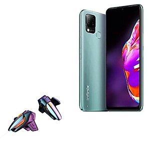 BoxWave Gaming Gear Compatible with Infinix Hot 10T (Gaming Gear by BoxWave) - Touchscreen QuickTrigger, Trigger Buttons Quick Gaming Mobile FPS for Infinix Hot 10T - Jet Black