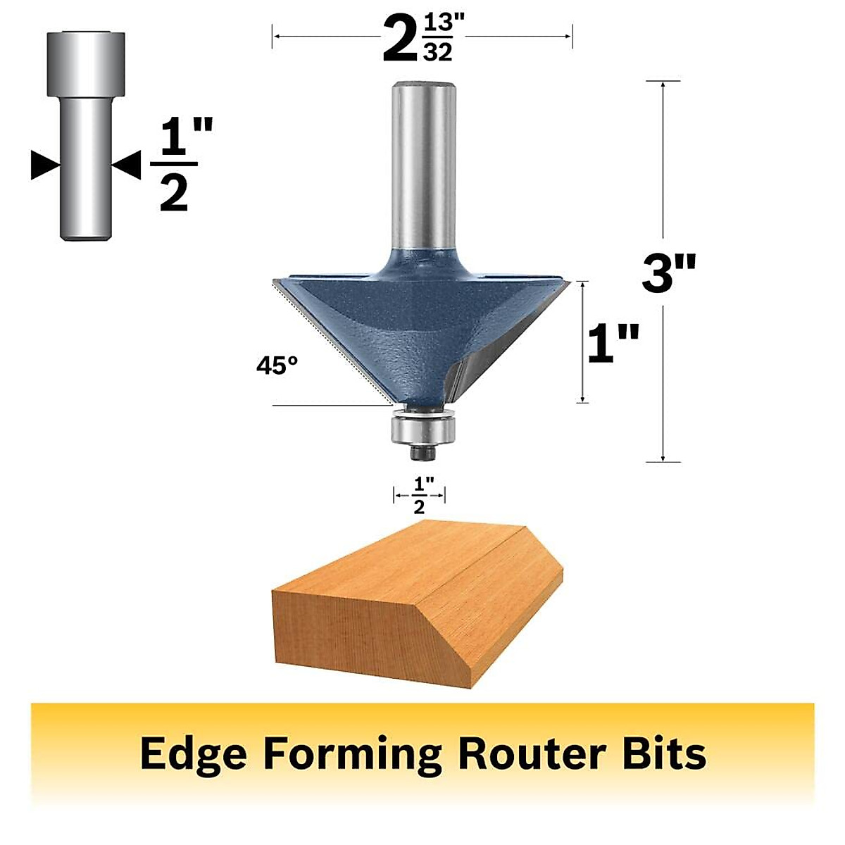 BOSCH 85593M 2-13/32 In. x 45 degree Carbide Tipped Chamfer Bit