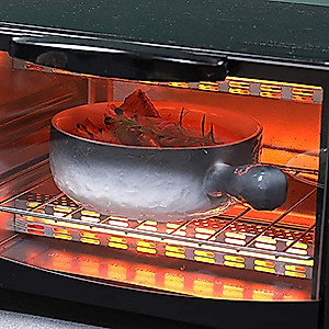 Liwes French Onion Soup Bowls with Handles, 21 Ounce for Soup, Chili, Beef Stew, Chip Resistant, Dishwasher Microwave Safe Stone Embossed Pattern, Ceramic Bowls for Cereal, Stew, Chill, Set of 2