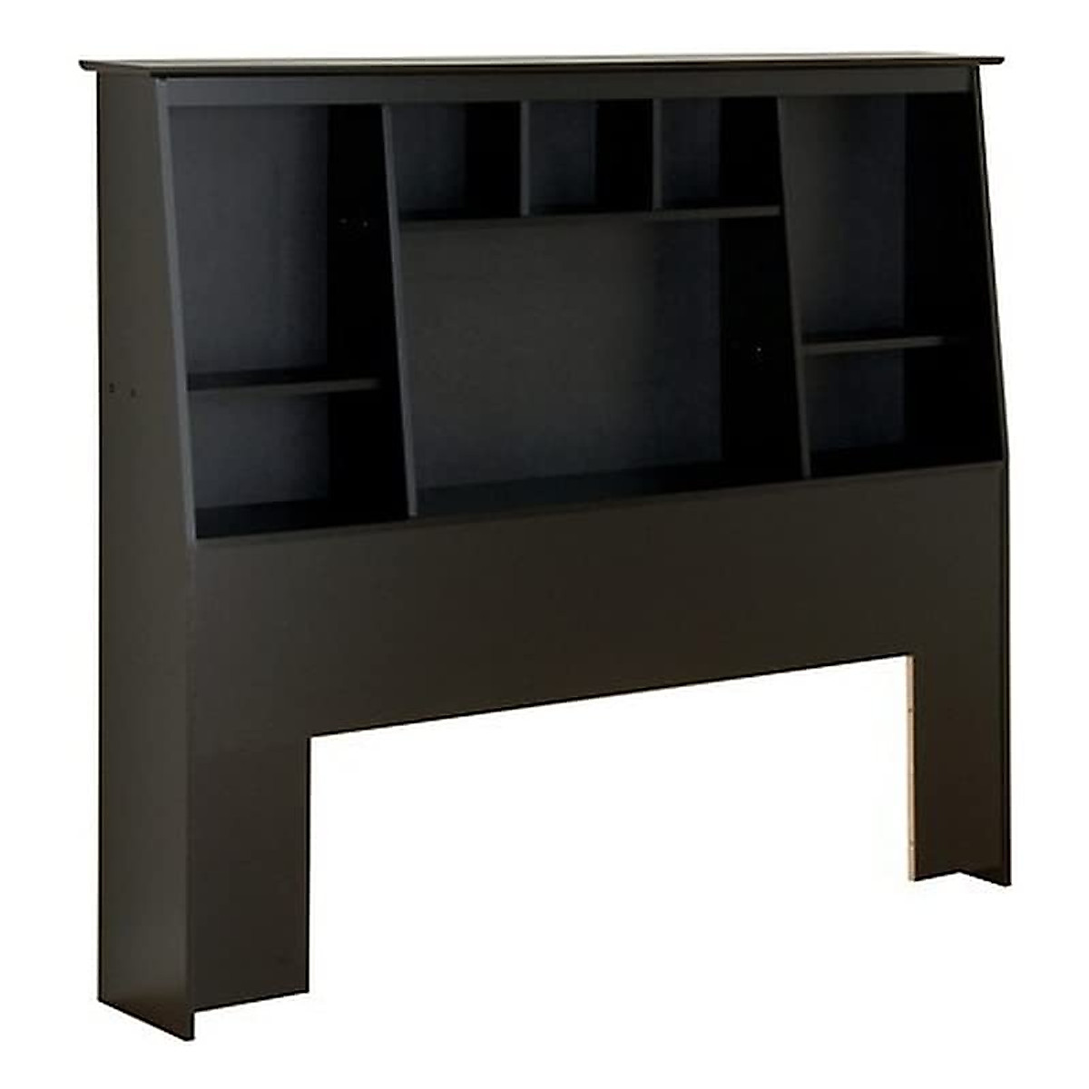 Atlin Designs Slant Back Full Queen Size Wood Bookcase Bed Headboard and Cabinet Storage in Espresso