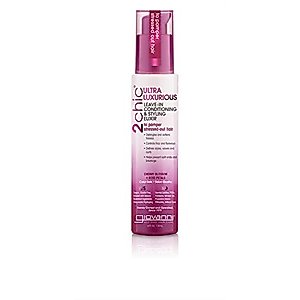 GIOVANNI 2chic Ultra-Luxurious Leave-In Conditioning & Styling Elixir - Smoothing Hair Cream for Curly & Wavy Hair, Enriched with Aloe Vera, Paraben Free, Color Safe - Cherry Blossom & Rose Petal, 4oz