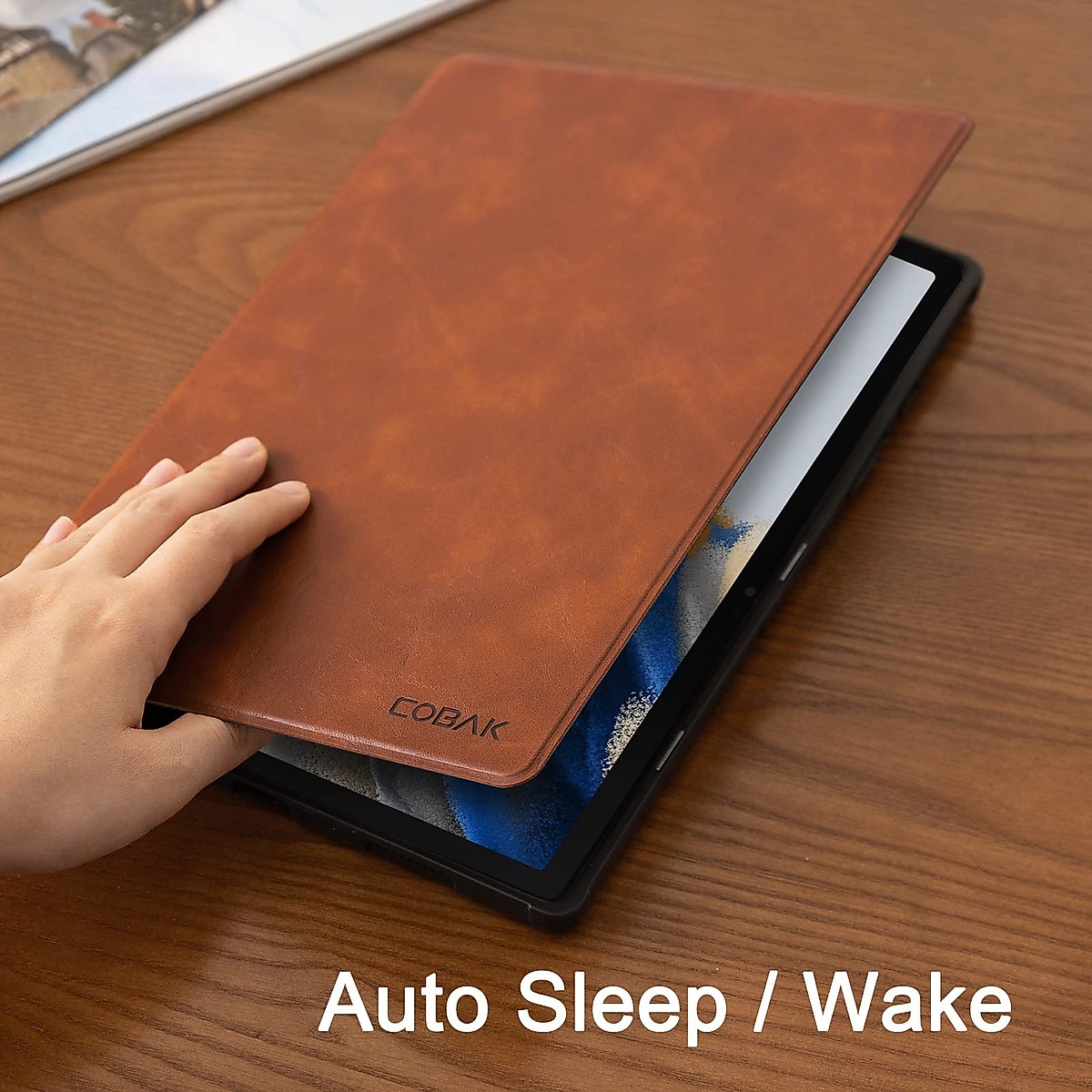 CoBak Case for Samsung Galaxy Tab A8 10.5 Inch 2022, Multi-Viewing Angles, All New PU Leather Smart Cover with Auto Sleep Wake Feature for Samsung Galaxy Tab A8 Tablet,Daffodil Yellow