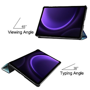 DWaybox Tablet Case for Samsung Galaxy Tab S9 FE SM-X510/X516B 10.9 inch, Folio Slim Smart Cover Lightweight Hard Shell Protective Case with Multi-Angle Stand -Stars