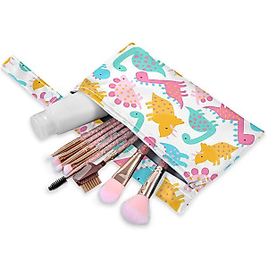 Moudou 2pcs Dinosaur Wet Dry Bag Waterproof Reusable Baby Cloth Diaper Wet Dry Organizer with Two Zippered Pockets for Travel, Beach, Pool, Stroller, Diapers, Dirty Gym Clothes, Wet Swimsuits