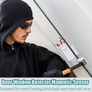 4 Pack Door Window Alarm, Magnetic Burglar Alert Sensor, Loud Door Alarms for Kids Safety, DIY for Home Security, Office Protection,Shopping Store AAA Battery