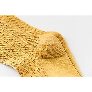 Jastore 5 Pairs Unisex Baby Girl Boy Lace Stocking Toddler Knit Knee High Cotton Socks (3-5T, A-Mixed Color-5 Pairs)