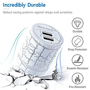 momen USB Wall Charger, Wall Fast Charger with Foldable Travel Plug for iPhone 11/Xs/XS MAX/XR/X/8/7, Samsung, LG, HTC, Kindle, PS4, 2 USB Wall Charger 5V/2.1A Wall Charger Block with Blue Night Light