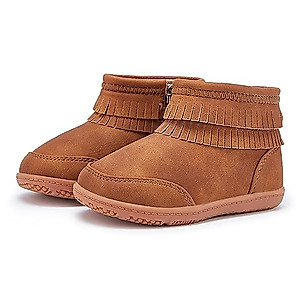 BMCiTYBM Baby Winter Snow Boots Tassel Boys Girls Faux Fur Shoes Camel Size 6-12 Months Infant