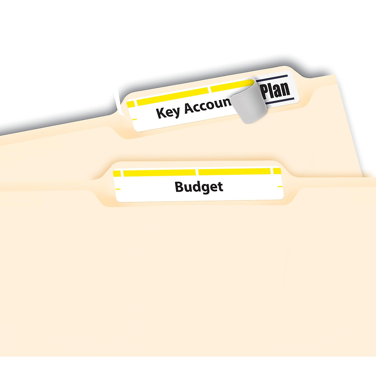 Avery TrueBlock File Folder Labels, 2/3" x 3-7/16", 1,500 Printable Labels, White/Yellow, Permanent (5966)