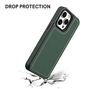 Delidigi Compatible with iPhone 13 Pro Max Case Wallet with Card Holder, Flip PU Leather Built-in Card Slots, Kickstand and Shockproof Case for iPhone 13 Pro Max 6.7 inch Women Men (Alpine Green)