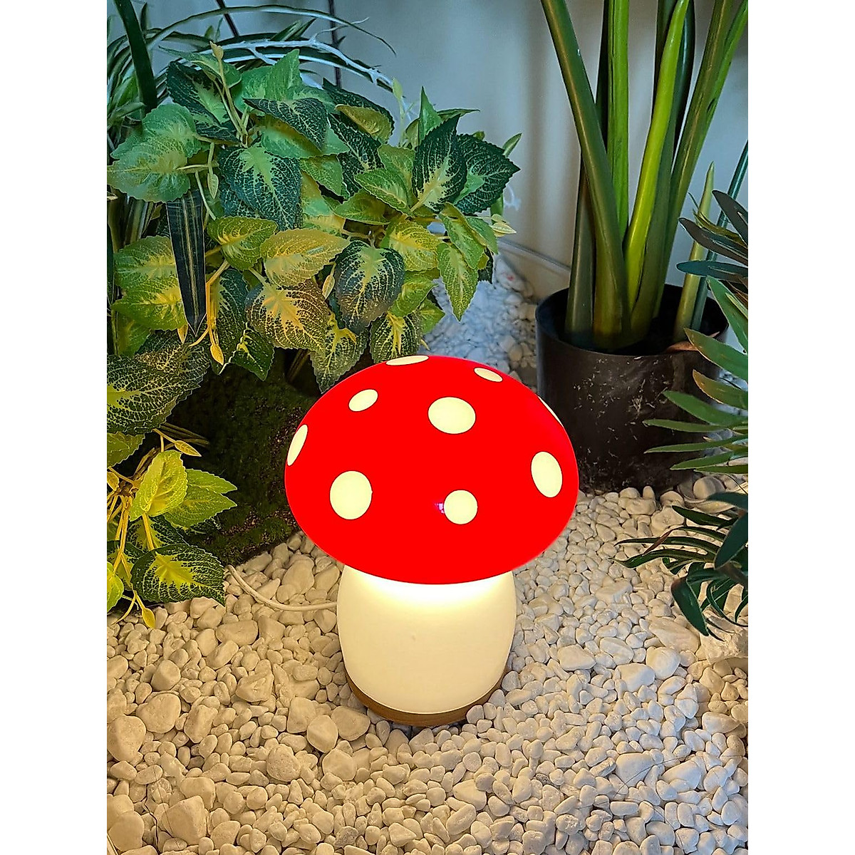 Mushroom Lamp Night Light Glass Lamps for Bedrooms Vintage Retro Funky Cool Small Cute Lamp Bedside Bed Side Table Nightstand 70s Mid Century Modern Aesthetic Gift for Girls Room Decor Dimmable