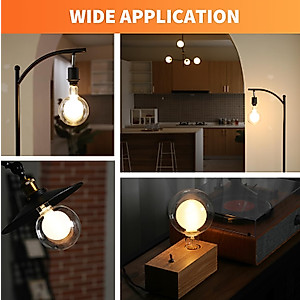 ALAMPEVER Large Globe LED Light Bulbs, Decorative Dimmable LED with 6W Equivalent to 40W Light Bulbs, 2700K Soft White, E26 Base,400LM,CRI90,G125,Frosted