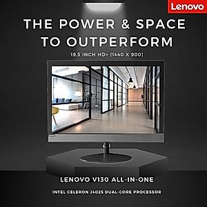 Lenovo V130 All-in-One Business Desktop, Intel Dual-Core Processor, 19.5” HD+ Display, 16GB RAM, 1TB PCIe SSD, DVD-RW, Wi-Fi, Webcam, HDMI, Wired Keyboard & Mouse, Windows 11 Pro