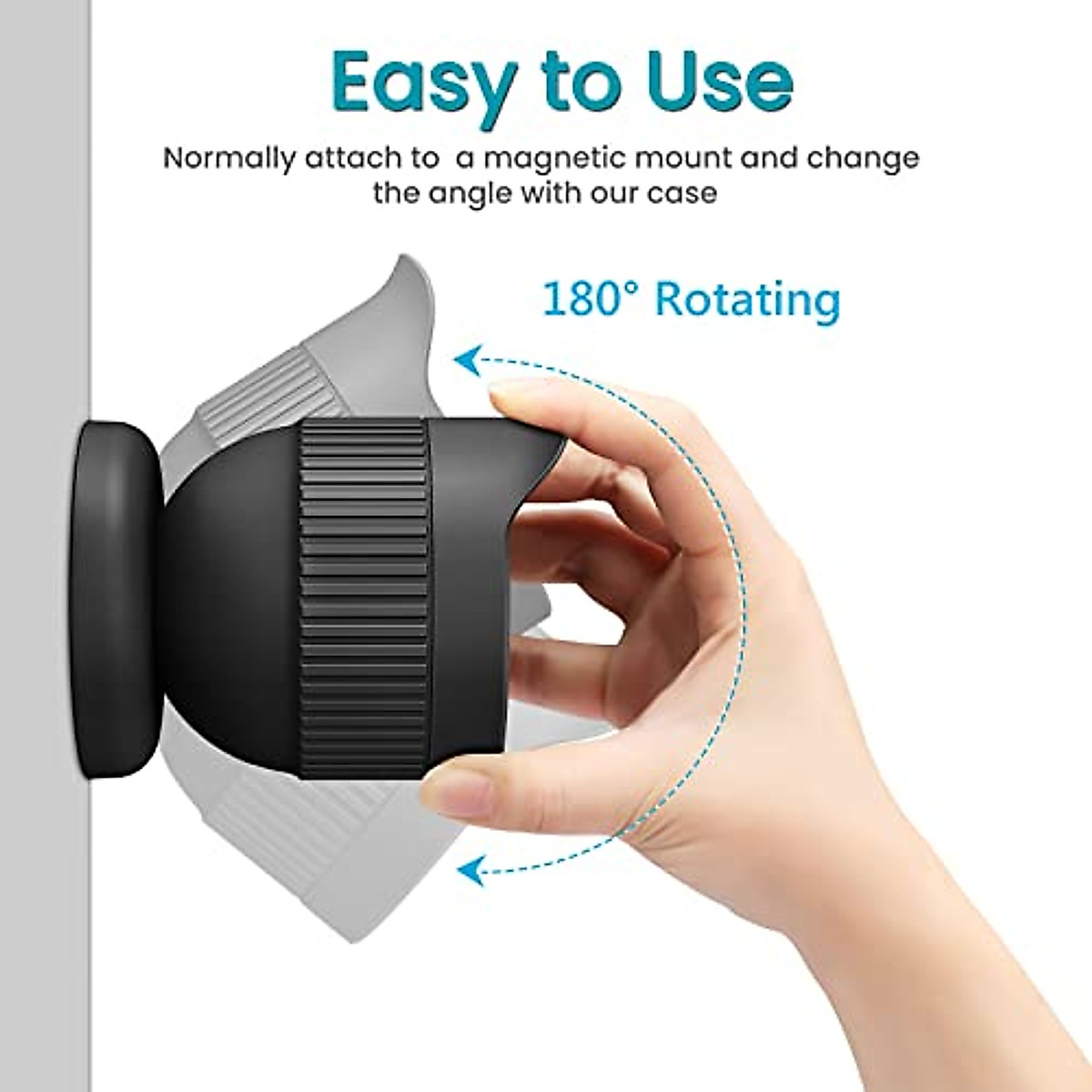 Fintie Silicone Skins Cover Compatible with Nest Cam Outdoor Or Indoor (Battery) 2021, Weather Protective Camouflaged Case for Nest Cam Battery Camera, Black