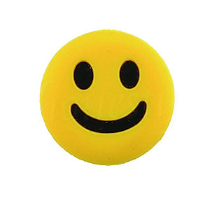 Acxico 8 pcs Silicone Rubber Smile Face Tennis Racquet Vibration Dampener Shock Absorber(4 Smiley Yellow + 4 Surprise Yellow)