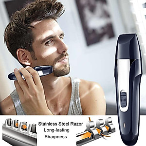 Nose Ear & Hair Trimmer 5 in 1 USB Rechargeable Beard Trimmer Shaver Electric Razor Clippers Wet/Dry Waterproof Eyebrow Grooming Kit for Men/Women. (Black)