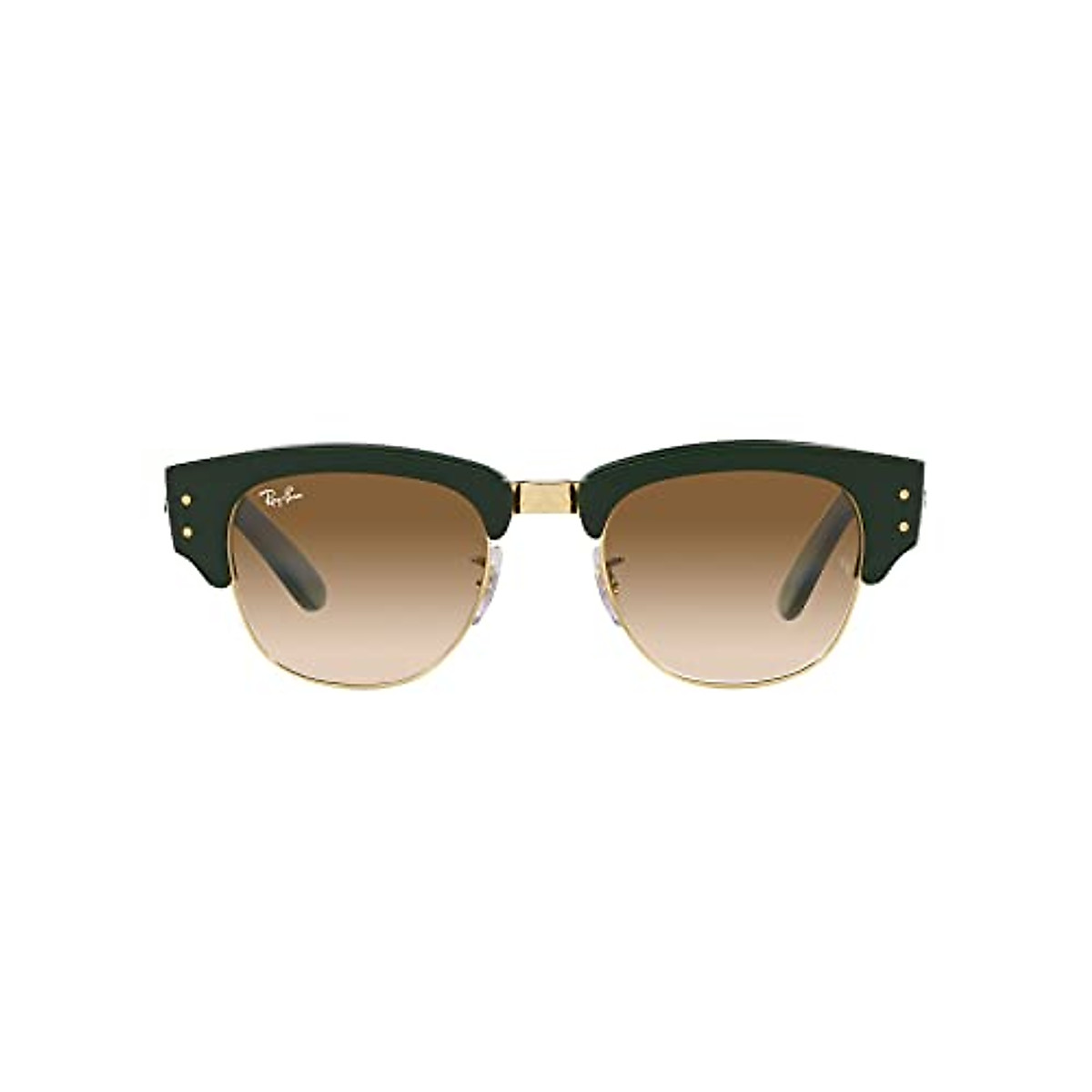 Ray-Ban Unisex Sunglasses Green On Gold Frame, Light Brown Lenses, 53MM