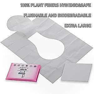 Ma Chérie Disposable Toilet Seat Cover 60 Pcs,Extra Large,Flushable,Travel and Pocket Size