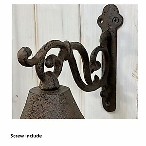Cast Iron Wall Door Bell, Wall Mounted Welcome Door Bell Home Garden Decor, Retro, Rustic, Vine