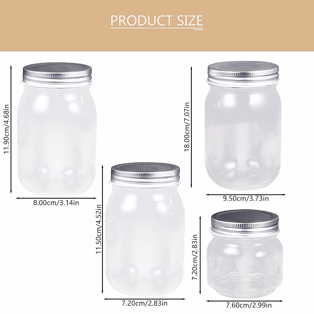 4pcs Small Honey Jar Sugar Scrub Jars Mason Jars Transparent Jam Containers Sealed Honey Jars Jam Clear Jars for Home Kitchen Jam Jars Clear Glass Jars Lidded Jam Jars Sealing Jars