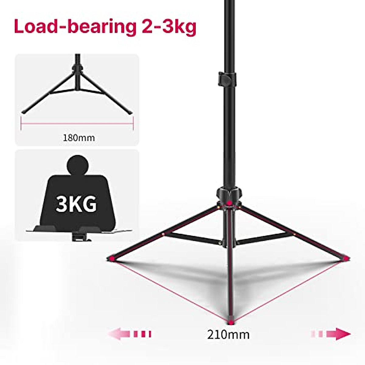 ULANZI Projector Tripod Stand, VIJIM LT01 Foldable Laptop Tripod Music Stand Multifunctional DJ Racks 360° Horizontally Adjustment 23.6" to 59" for Computer Book Music Notes Sound Media DJ Equipment