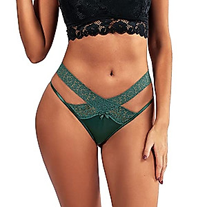 ZWW Women's Cross Strap Lace G String Thong Sexy and Comfortable Underwear