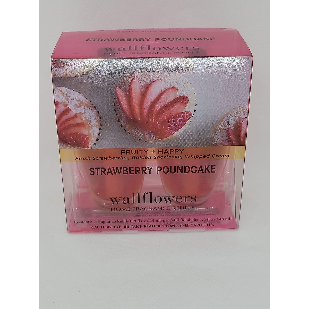 Bath & Body Works Strawberry Pound Cake Wallflowers Home Fragrance Refills, 2-Pack (1.6 fl oz total) (Strawberry Pound Cake)