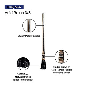 Pro Grade - Acid Brushes - 36 Count 3/8 Inch Boar Hair Acid Flux Brushes