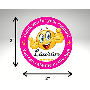 Personalized Delivery Driver Thank You Rating Stickers for Bags,100-count,5 Sheets 2inch diameter