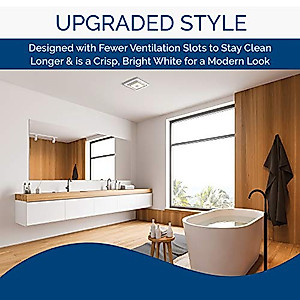 Broan-NuTone FG800SPK Bluetooth Speaker Bathroom Exhaust Grille Cover with LED Light, White Bath Fan