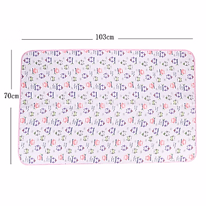 Baby Waterproof Bed Pad Reusable Bed Wetting Incontinence Cover Washable Mattress Pad Breathable Cotton Pee Pads Protector Heavy Absorbency Cartoon Urine Bed Underpad Toddler Dipper Changing Pad