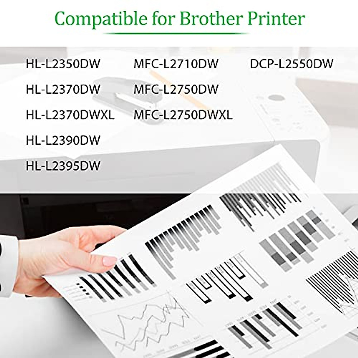 greencycle TN760 Toner Cartridge DR730 Drum Unit Set Compatible for Brother DCP-L2550DW HL-L2350DW HL-L2395DW HL-L2390DW HL-L2370DW MFC-L2710DW Printer (4 Toner, 1 Drum)