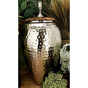 Deco 79 Contemporary Metal Abstract Decorative Jars, 7" x 7" x 16", Silver