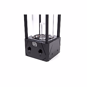 Alphacool Eisbecher Aurora 250mm Glass Reservoir with D5 Body (Pump Not Included), Black/Acetal