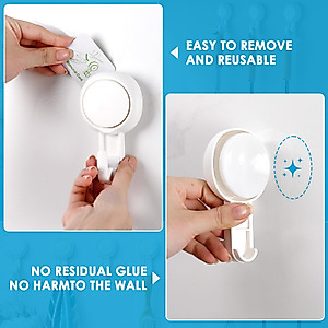 LUXEAR Suction Hooks Powerful Vacuum Suction Cup Hooks- Heavy Duty Shower Hooks Waterproof Suction Hanger for Bathroom Kitchen Towel, Robe, Loofah Removable and Reusable Hooks for Bags Coat (2 Pack)