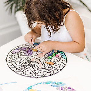 Melissa & Doug Stained Glass Made Easy Activity Kit: Mermaids - 140+ Stickers